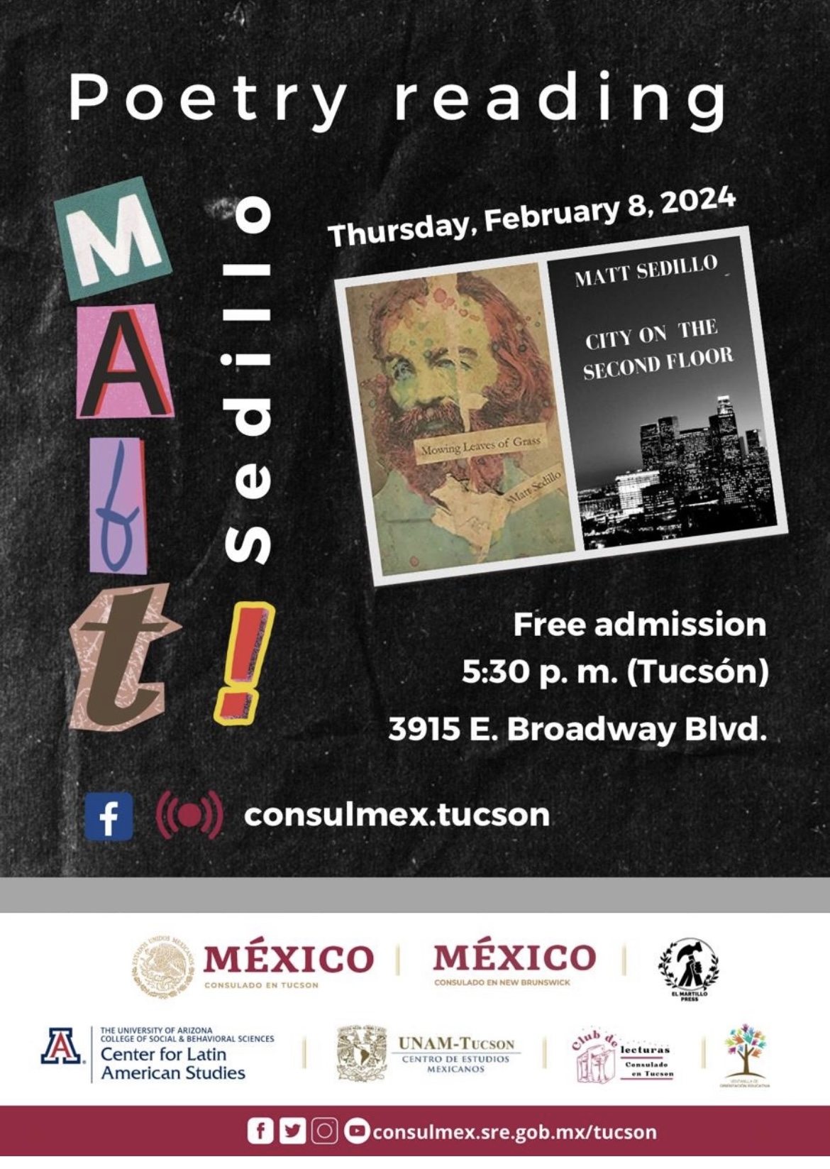 Poetry Reading with Matt Sedillo | Latin American Studies